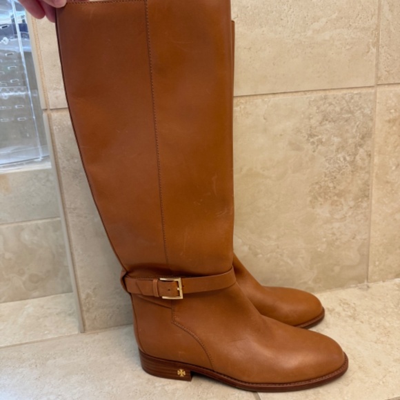 Tory Burch | Shoes | Tory Burch Tan Leather Brooke 25mm Riding Boot ...